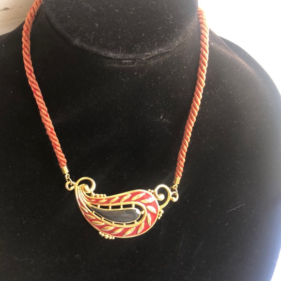 Monet | Jewelry | Vintage Monet Large Enamel Pendant Rope Necklace ...